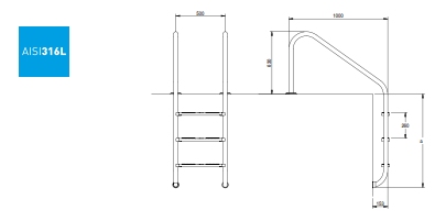 Residential Overflow ARC Pool Ladder – Rock Pools Gib